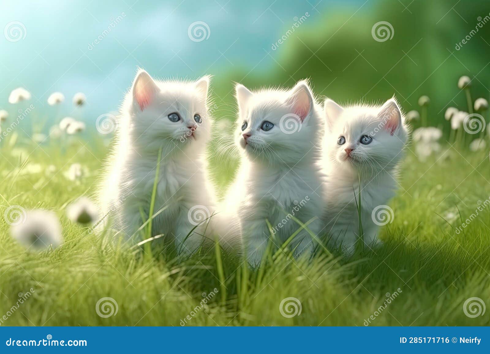 Cute Fluffy Kittens Playing Outdoor Stock Photo - Image of kitten ...