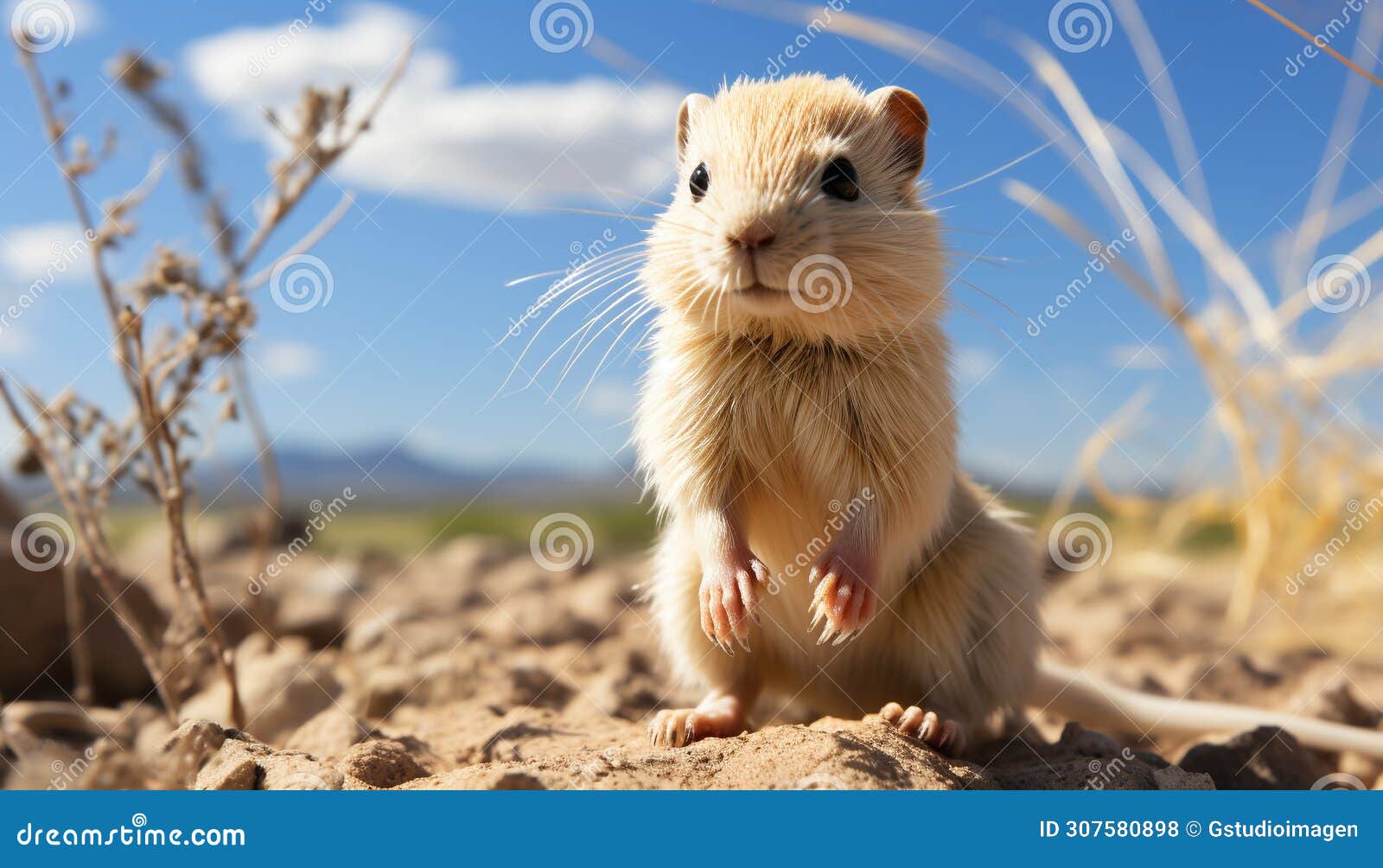 Cute Fluffy Mouse Sitting in Grass, Looking at Camera Playfully ...