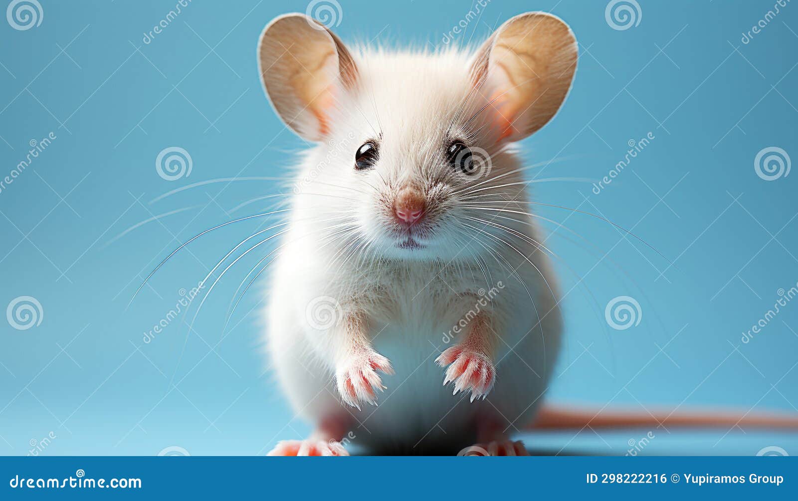 Cute Fluffy Mouse Sitting, Looking at Camera with Alertness Generated ...