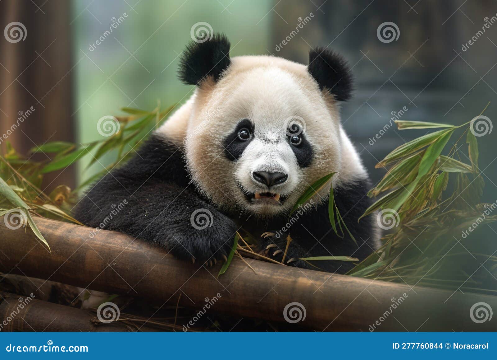 Cute Fluffy Panda Generative AI Stock Illustration - Illustration of ...
