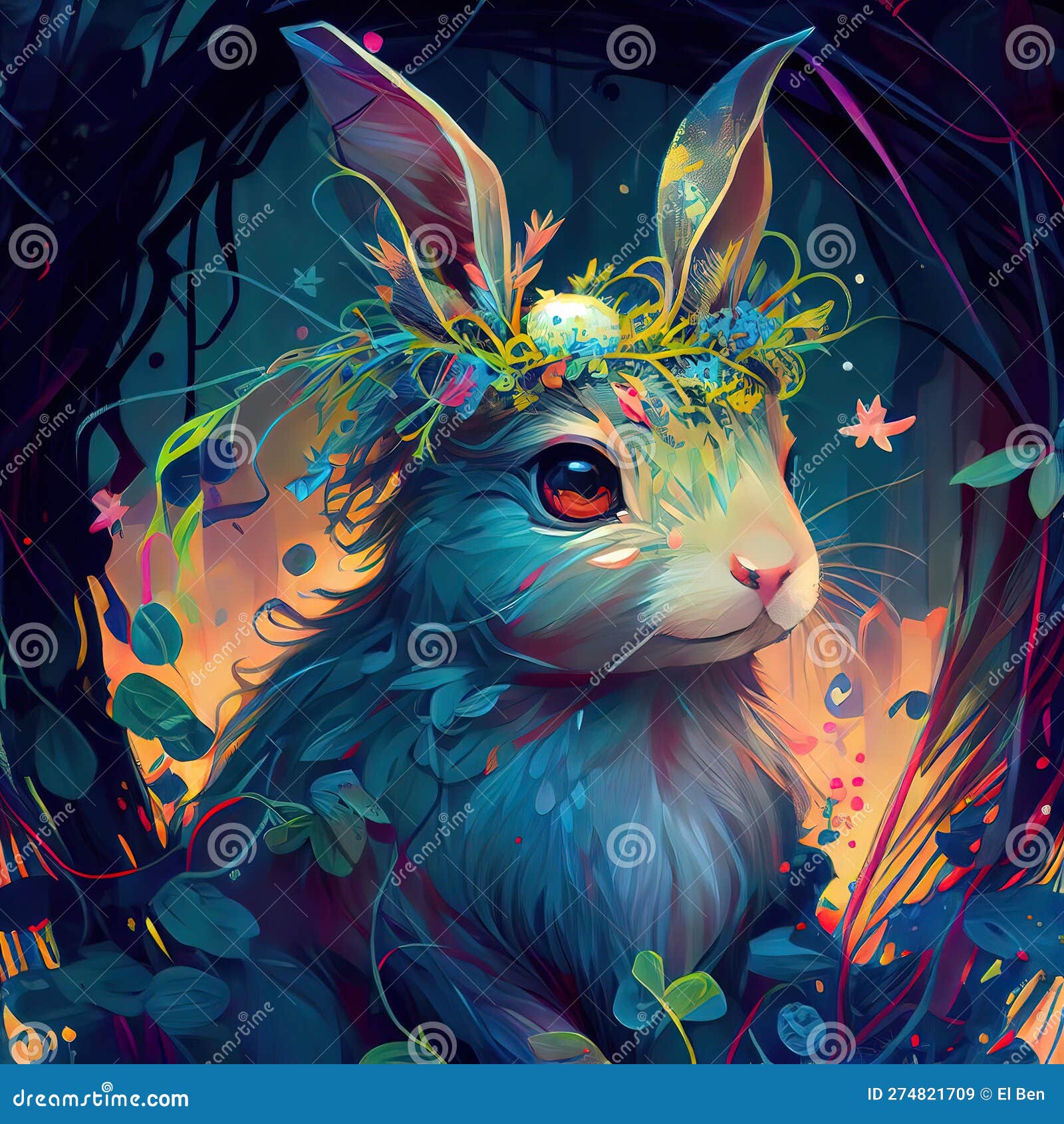 Cute Fluffy Rabbit - Ai Generated Stock Illustration - Illustration of ...