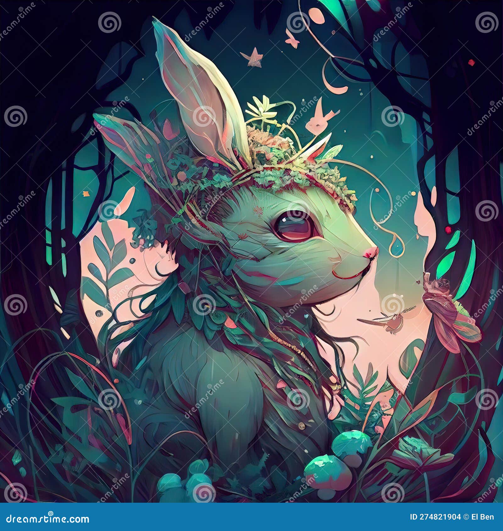 Cute Fluffy Rabbit - Ai Generated Stock Illustration - Illustration of ...