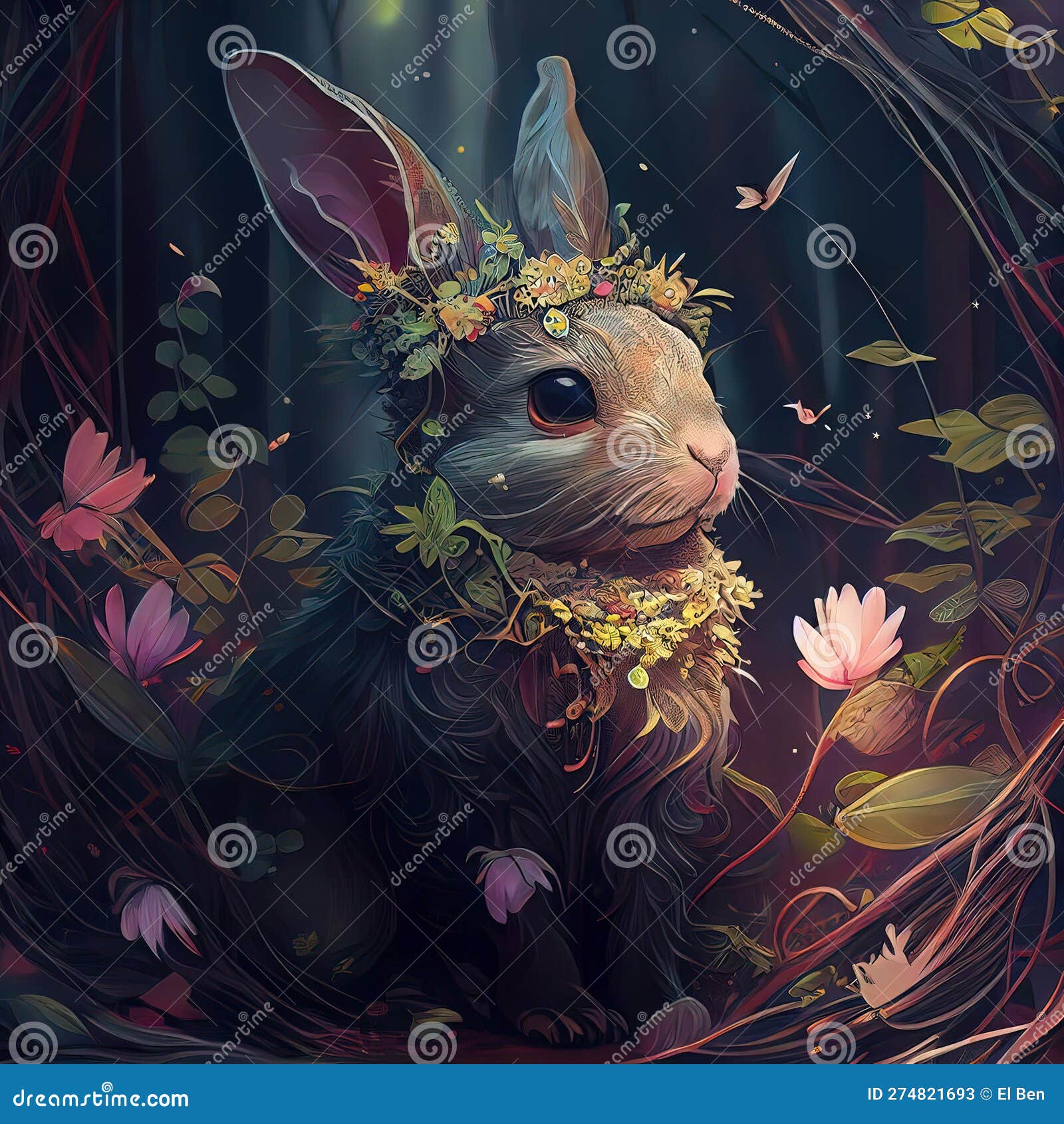 Cute Fluffy Rabbit - Ai Generated Stock Illustration - Illustration of ...