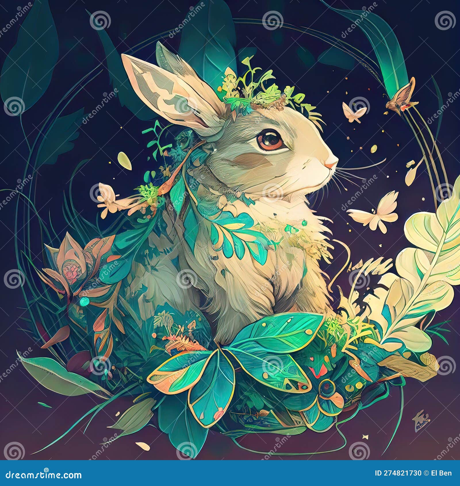 Cute Fluffy Rabbit - Ai Generated Stock Illustration - Illustration of ...