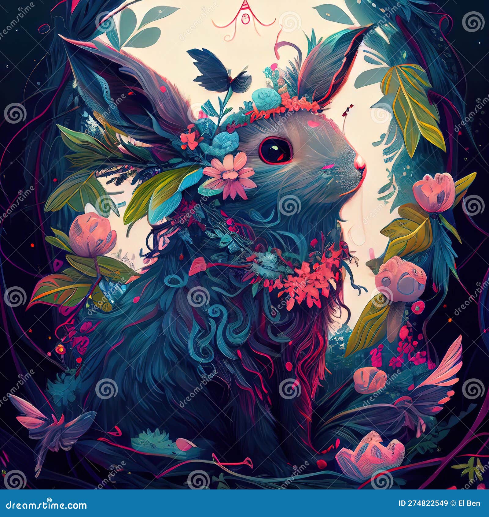 Cute Fluffy Rabbit - Ai Generated Stock Illustration - Illustration of ...