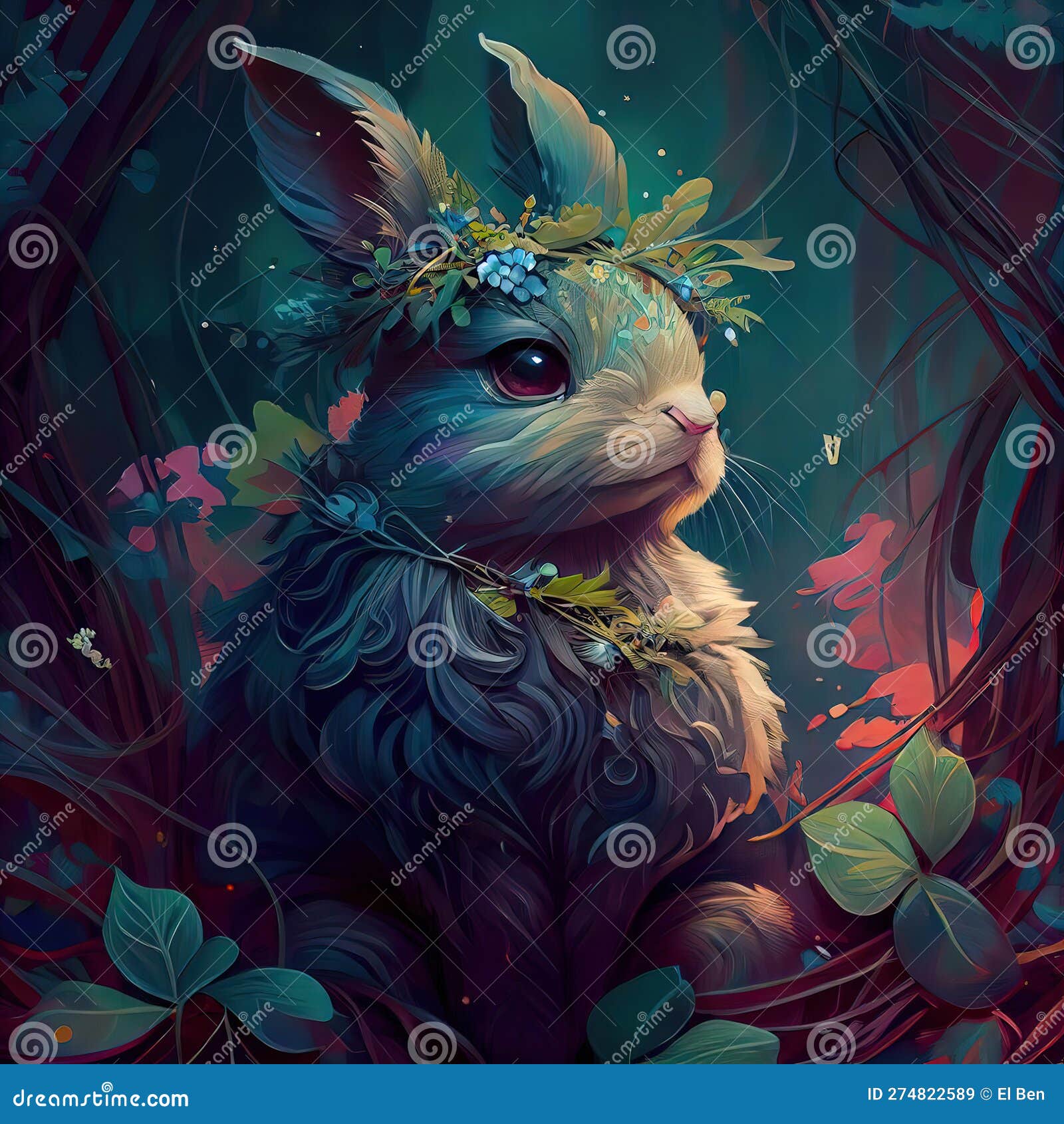 Cute Fluffy Rabbit - Ai Generated Stock Illustration - Illustration of ...