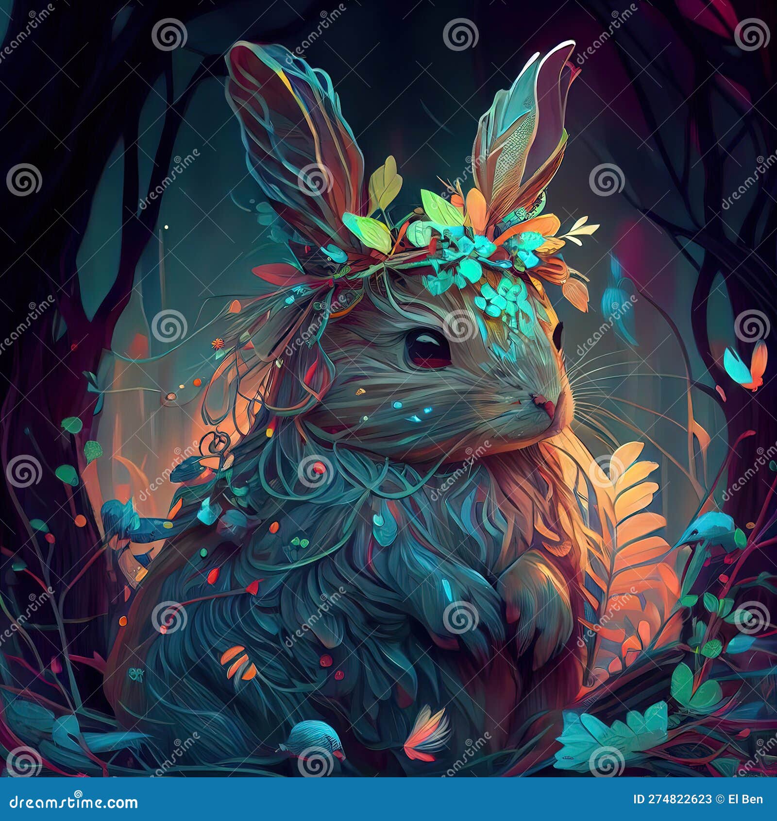 Cute Fluffy Rabbit - Ai Generated Stock Illustration - Illustration of ...