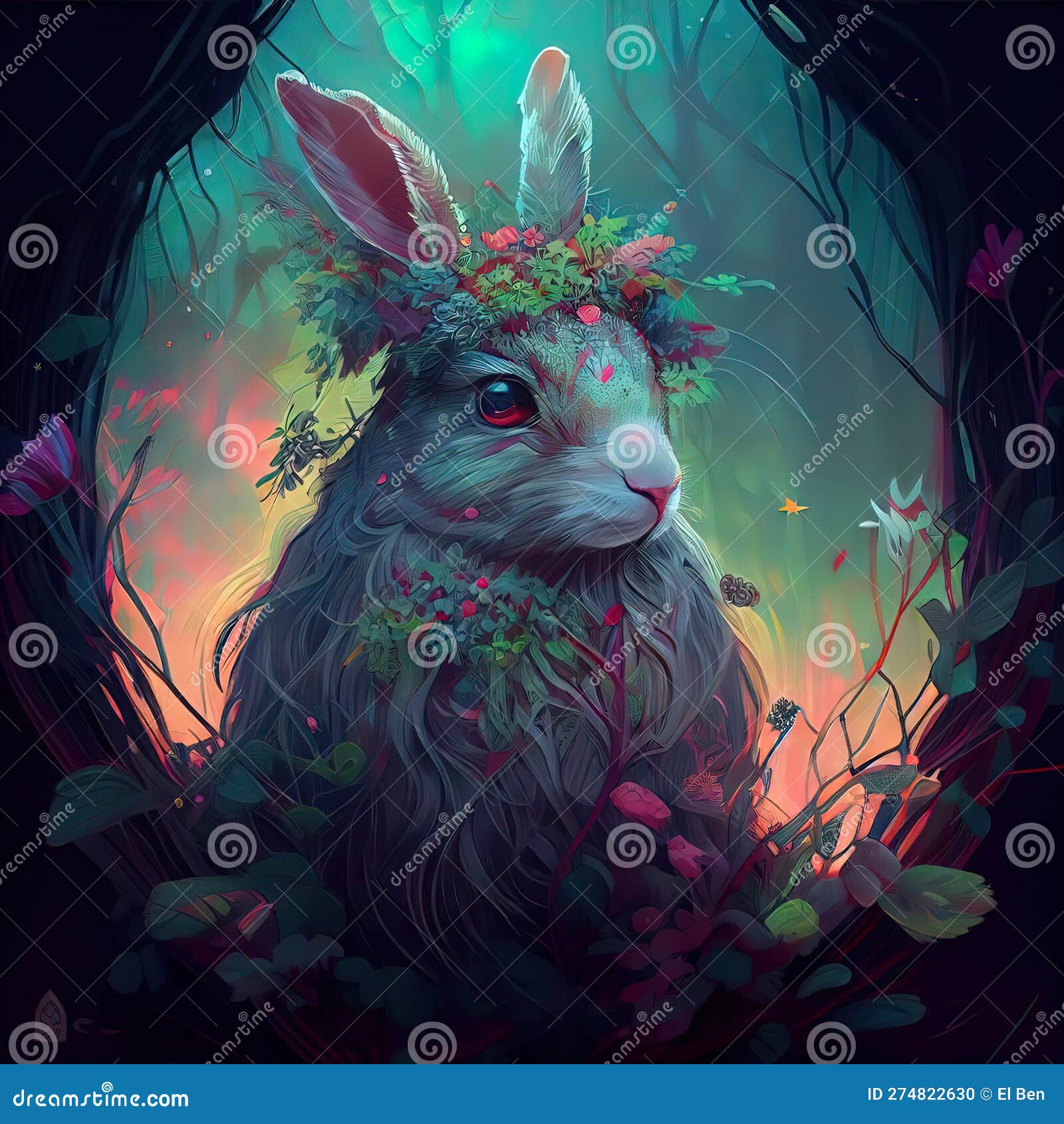 Cute Fluffy Rabbit - Ai Generated Stock Illustration - Illustration of ...