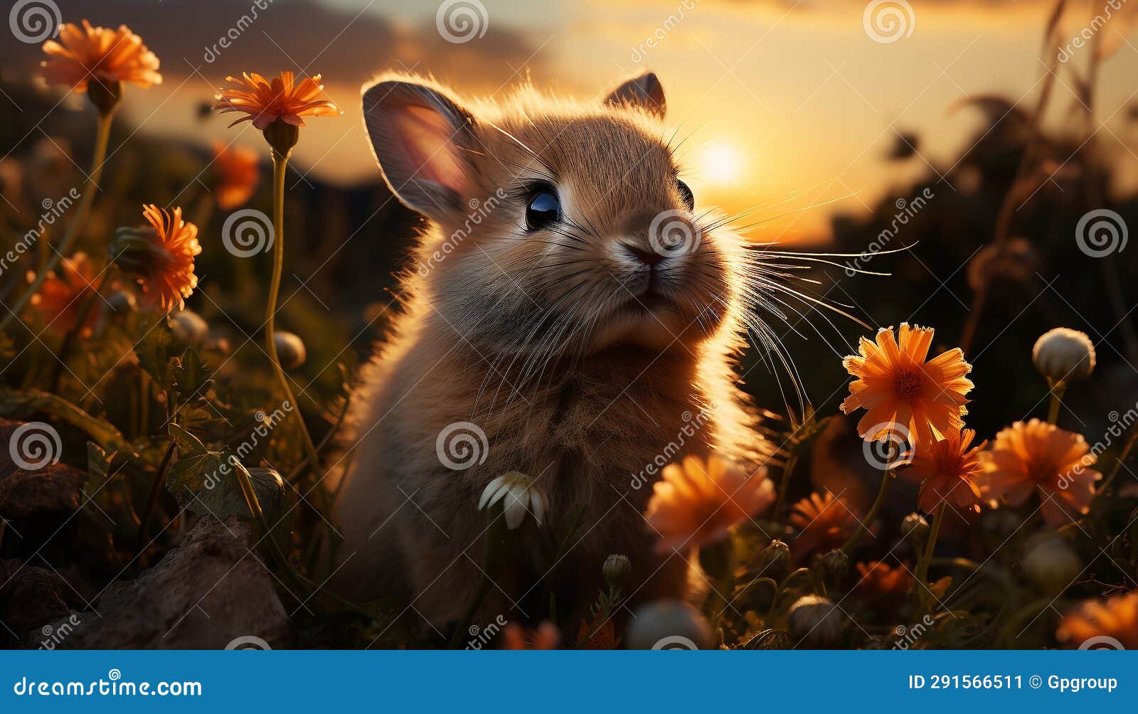 Cute Fluffy Rabbit Sitting in Meadow, Enjoying Nature Generated by AI ...