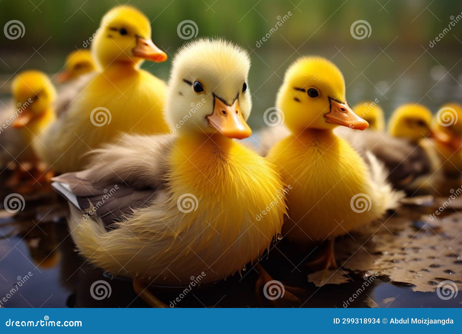 Cute Fluffy Small Little Yellow Ducks Stock Illustration - Illustration ...