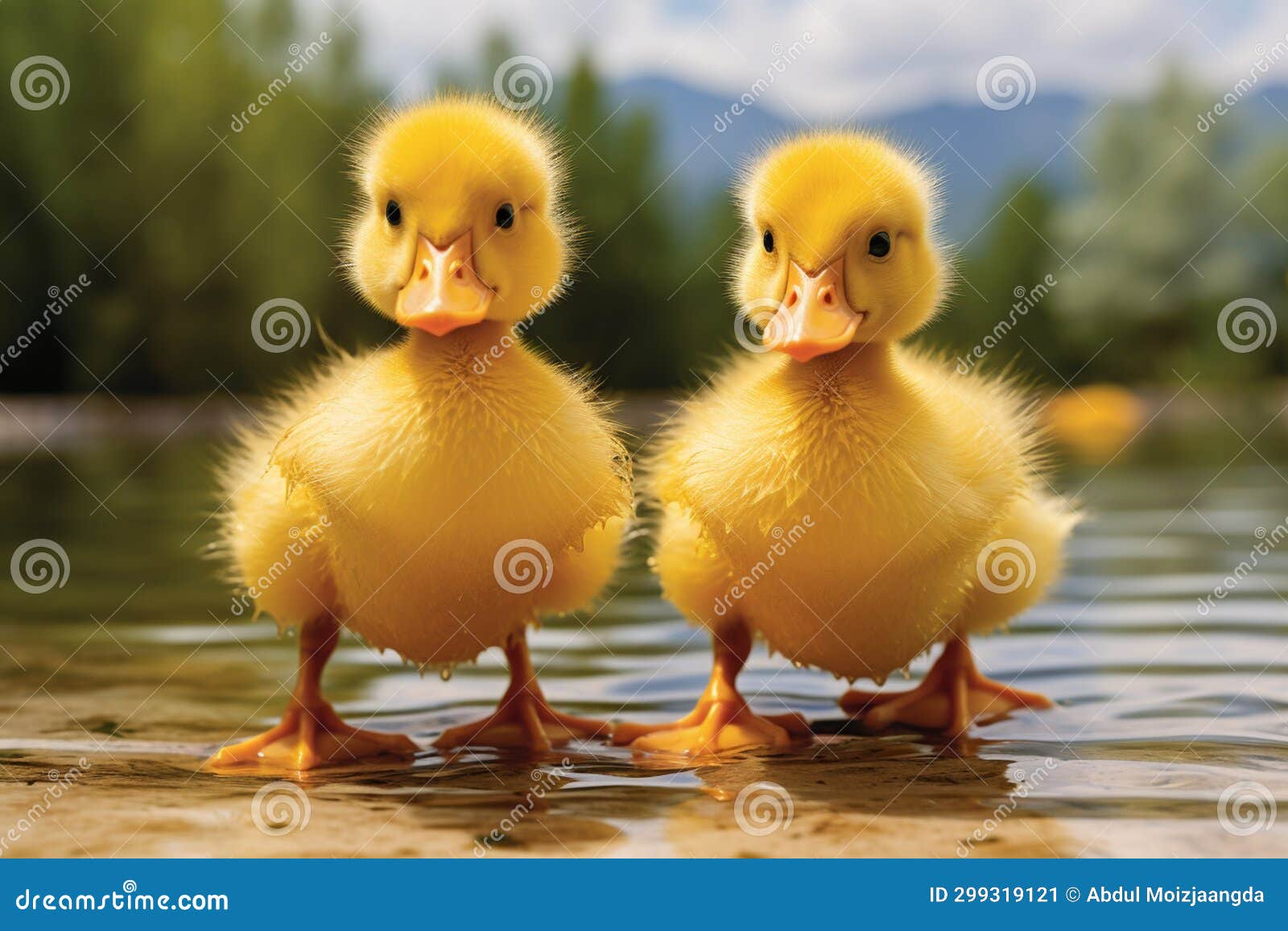 Cute Fluffy Small Little Yellow Ducks Stock Illustration - Illustration ...