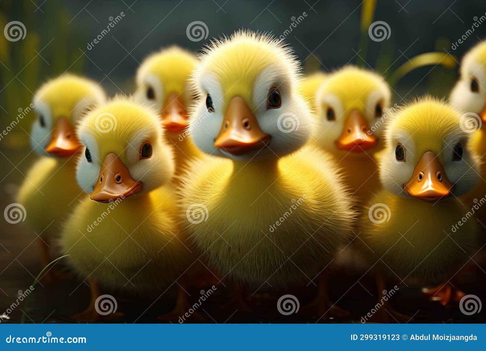 Cute Fluffy Small Little Yellow Ducks Stock Illustration - Illustration ...