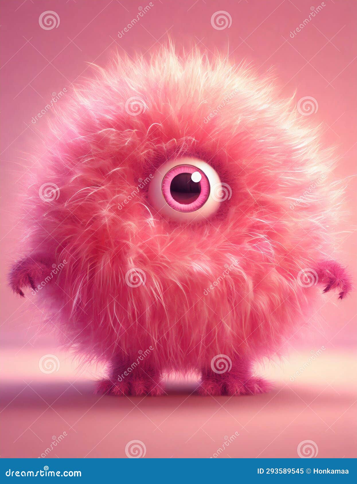 A Cute, Flurry, and Fluffy Little Monster Stock Illustration ...