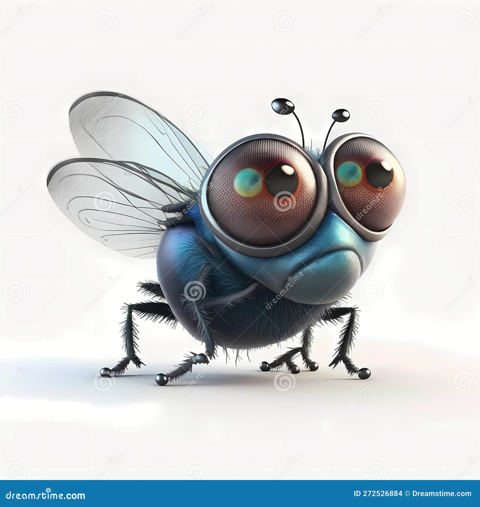 Fly Cartoon Style. Generative AI Stock Illustration - Illustration of ...