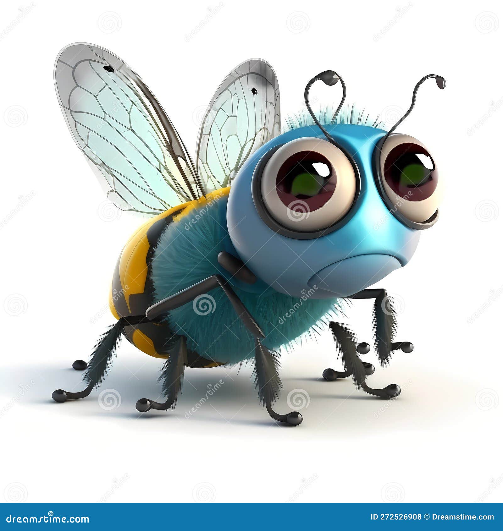 Fly Cartoon Style. Generative AI Stock Illustration - Illustration of ...