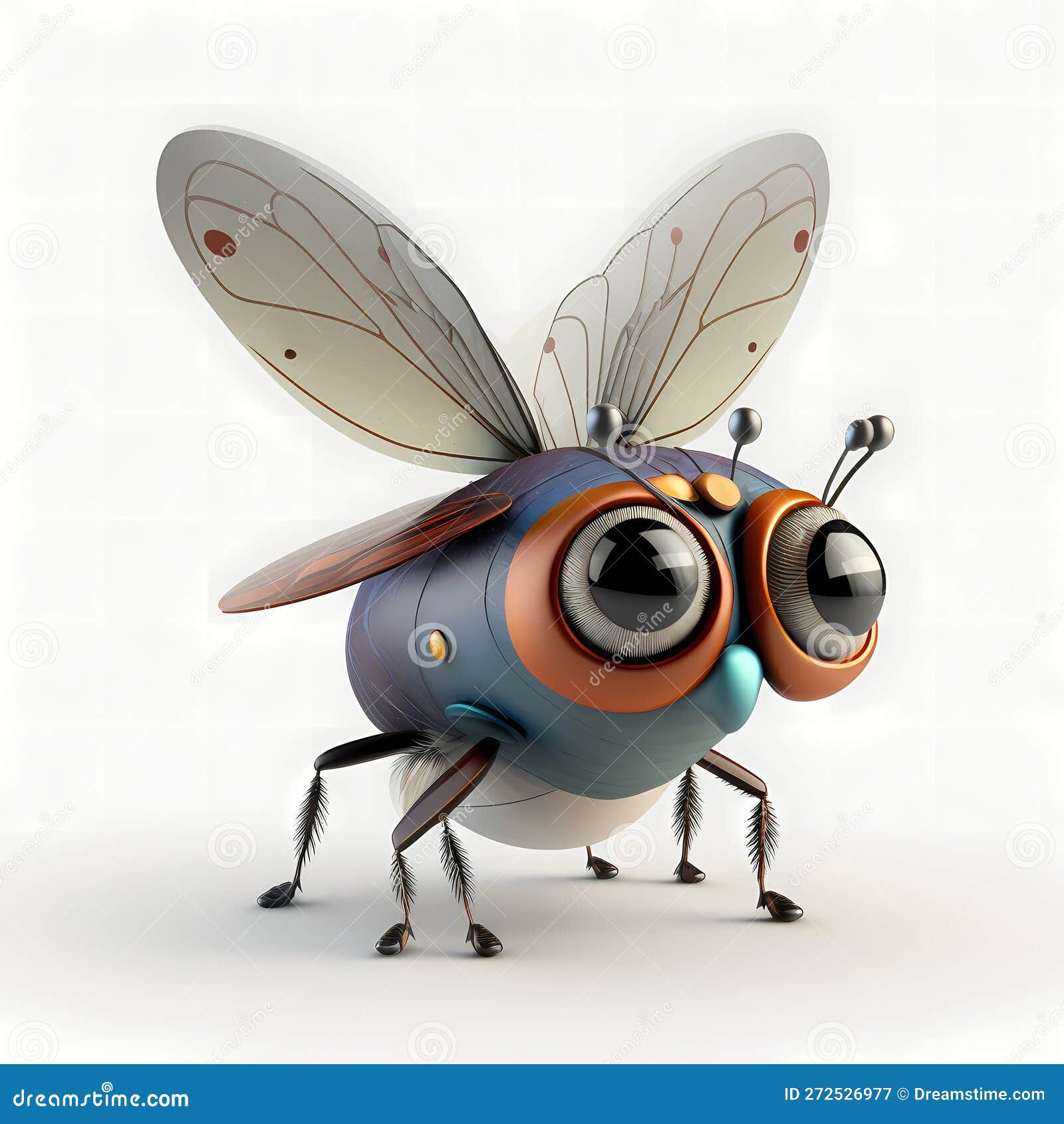Fly Cartoon Style. Generative AI Stock Illustration - Illustration of ...