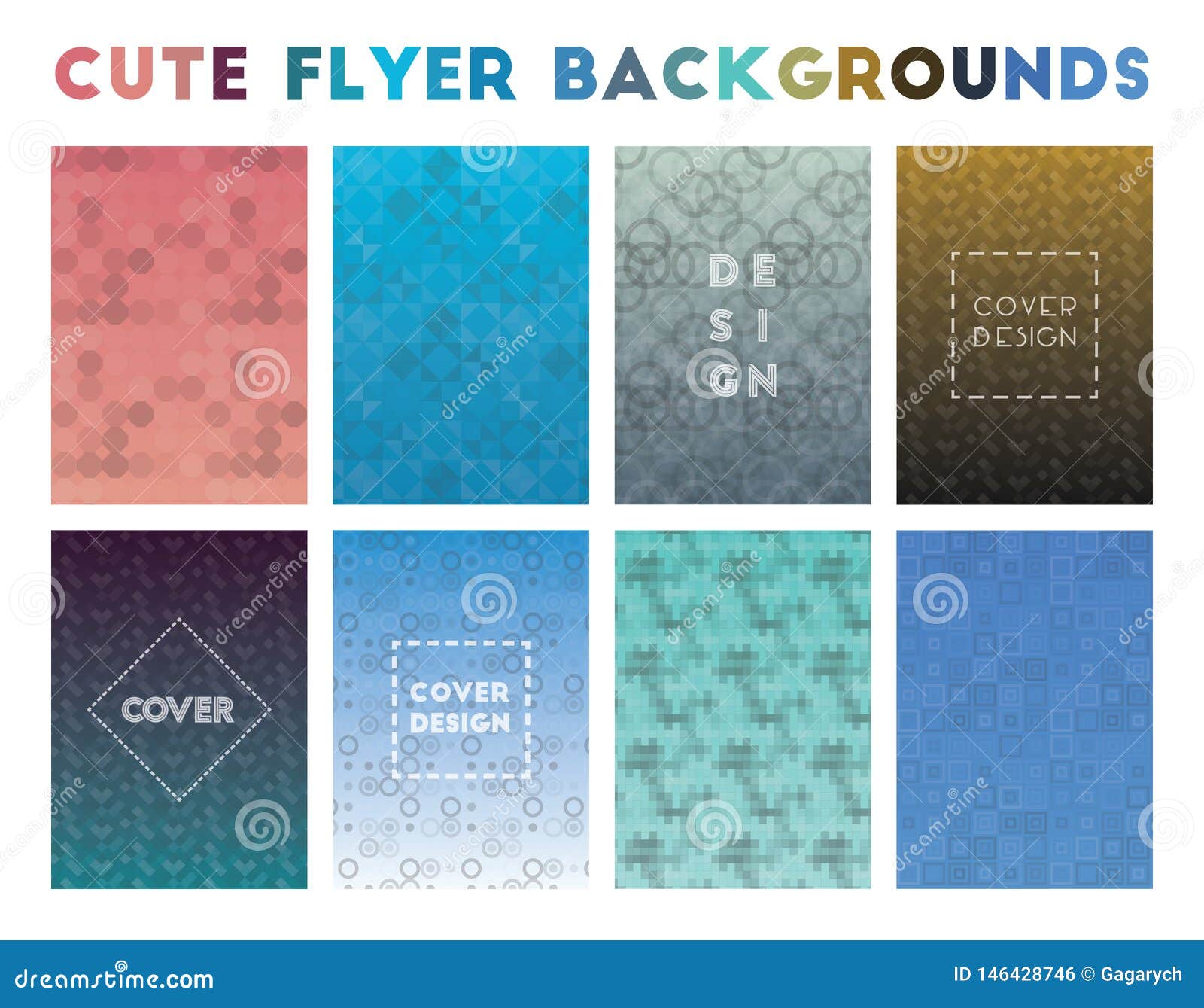 Cute Flyer Backgrounds. Cartoon Vector | CartoonDealer.com #145164759