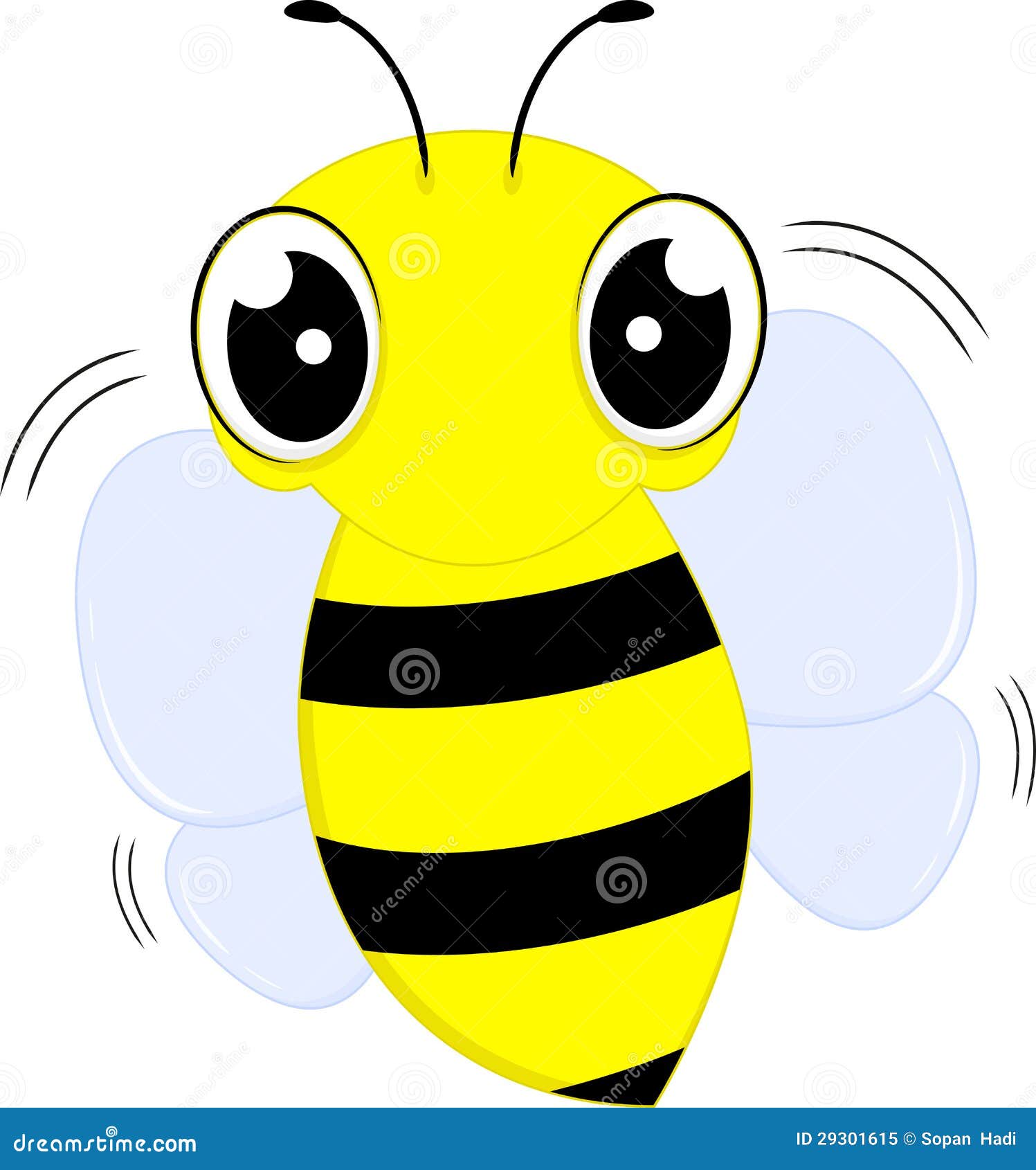 Cute Flying Bee stock vector. Illustration of cartoon - 29301615