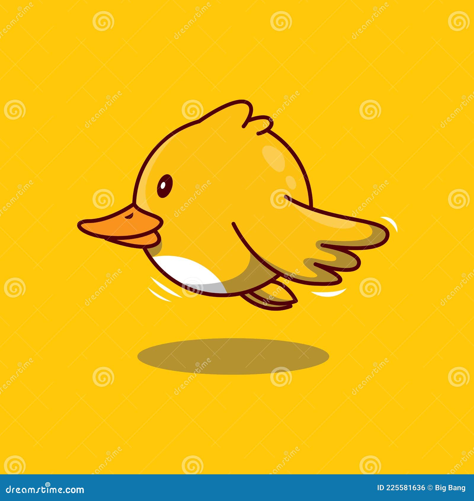 Cute Flying Duck Cartoon Icon Illustration Stock Vector - Illustration ...