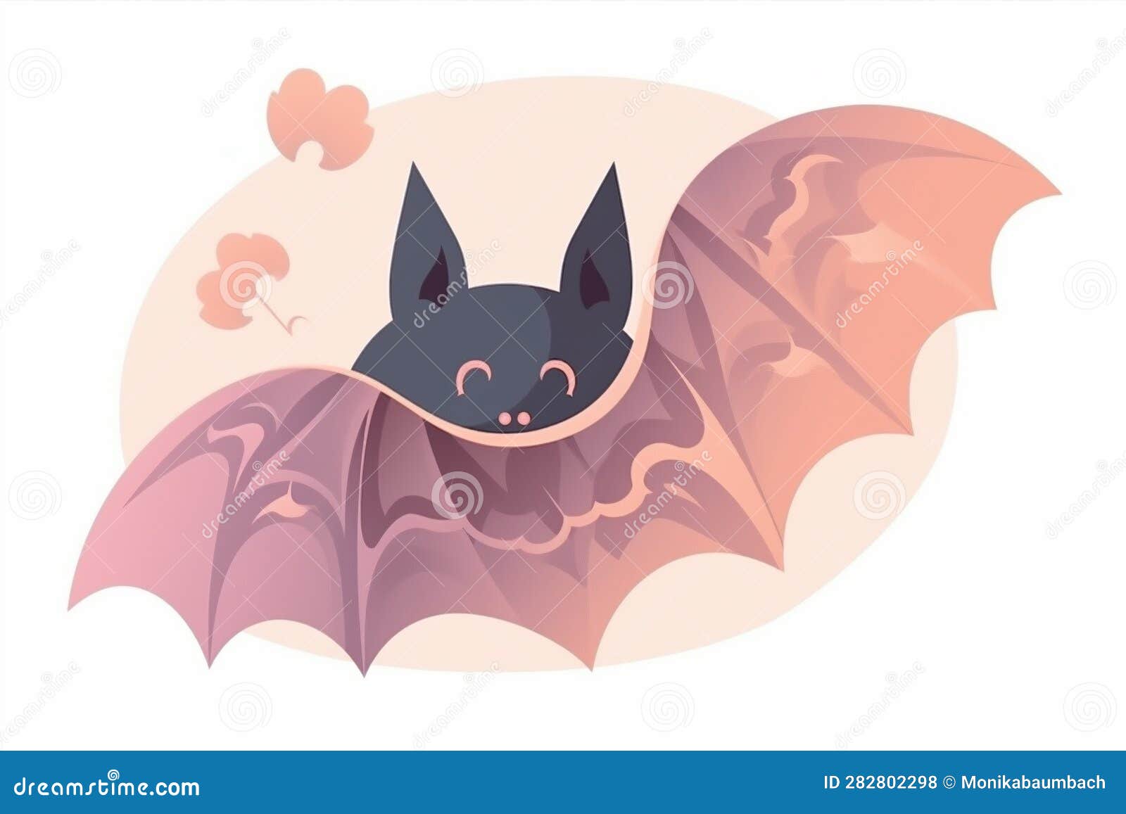 Cute flying Halloween bat. stock illustration. Illustration of seasonal ...
