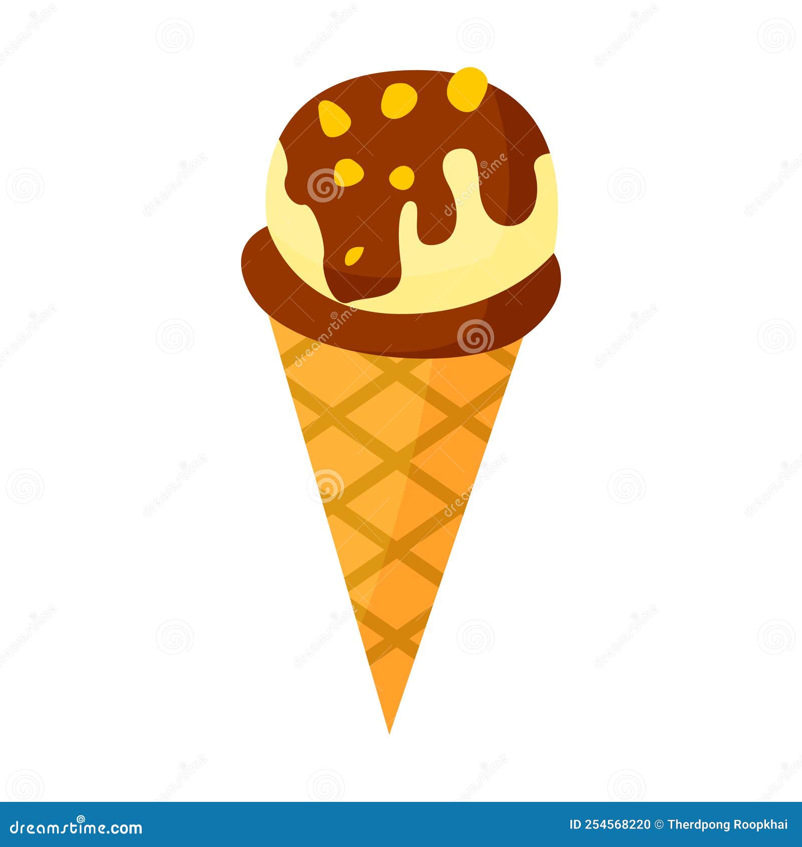 Cute Food of Ice Cream on Cartoon Version Stock Vector - Illustration ...