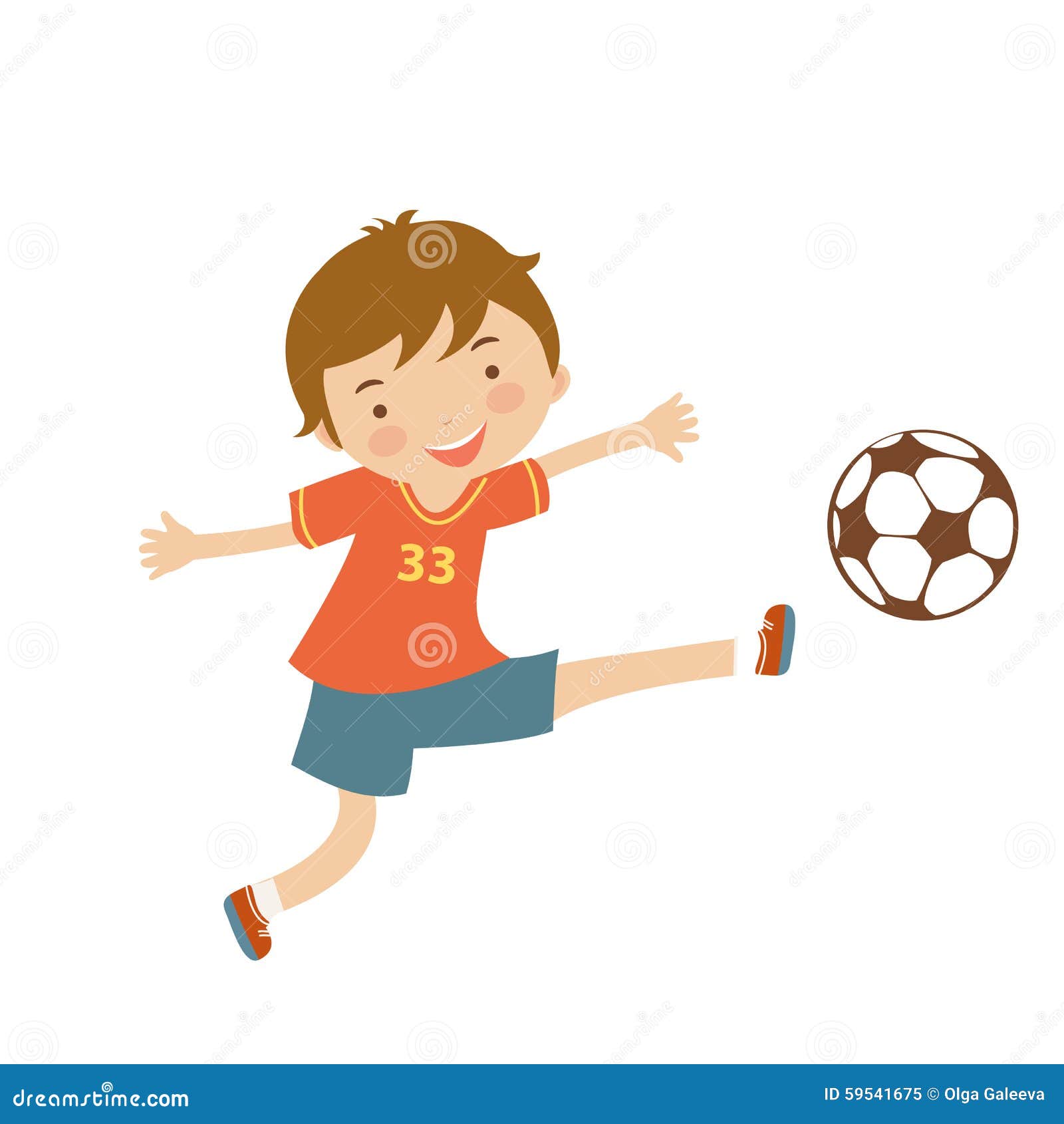 Cute football player stock vector. Illustration of footwork - 59541675