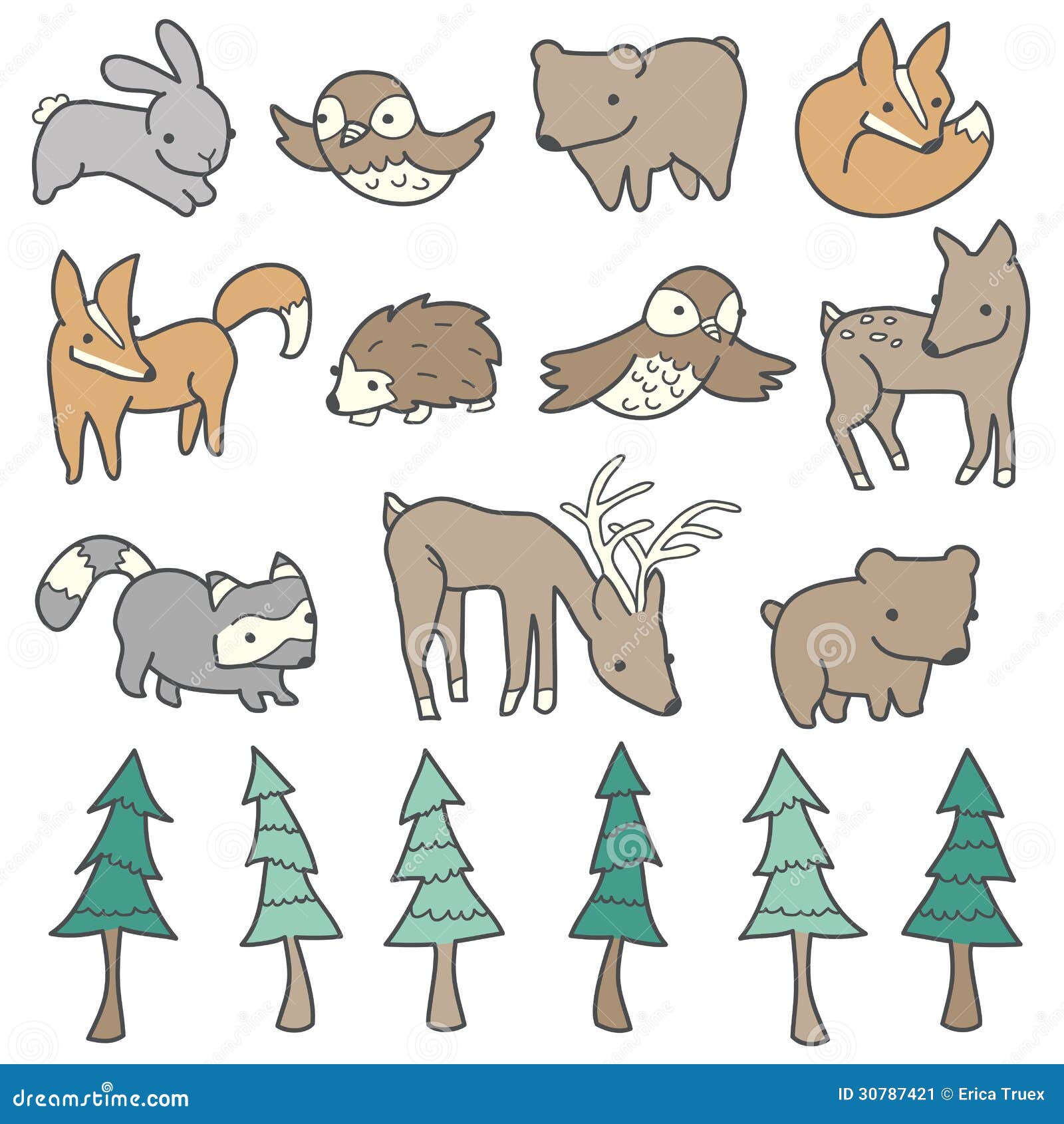 Forest Drawing With Animals