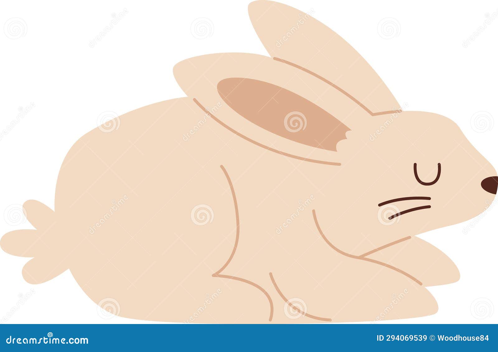 Cute Forest Sleepy Rabbit stock vector. Illustration of graphic - 294069539