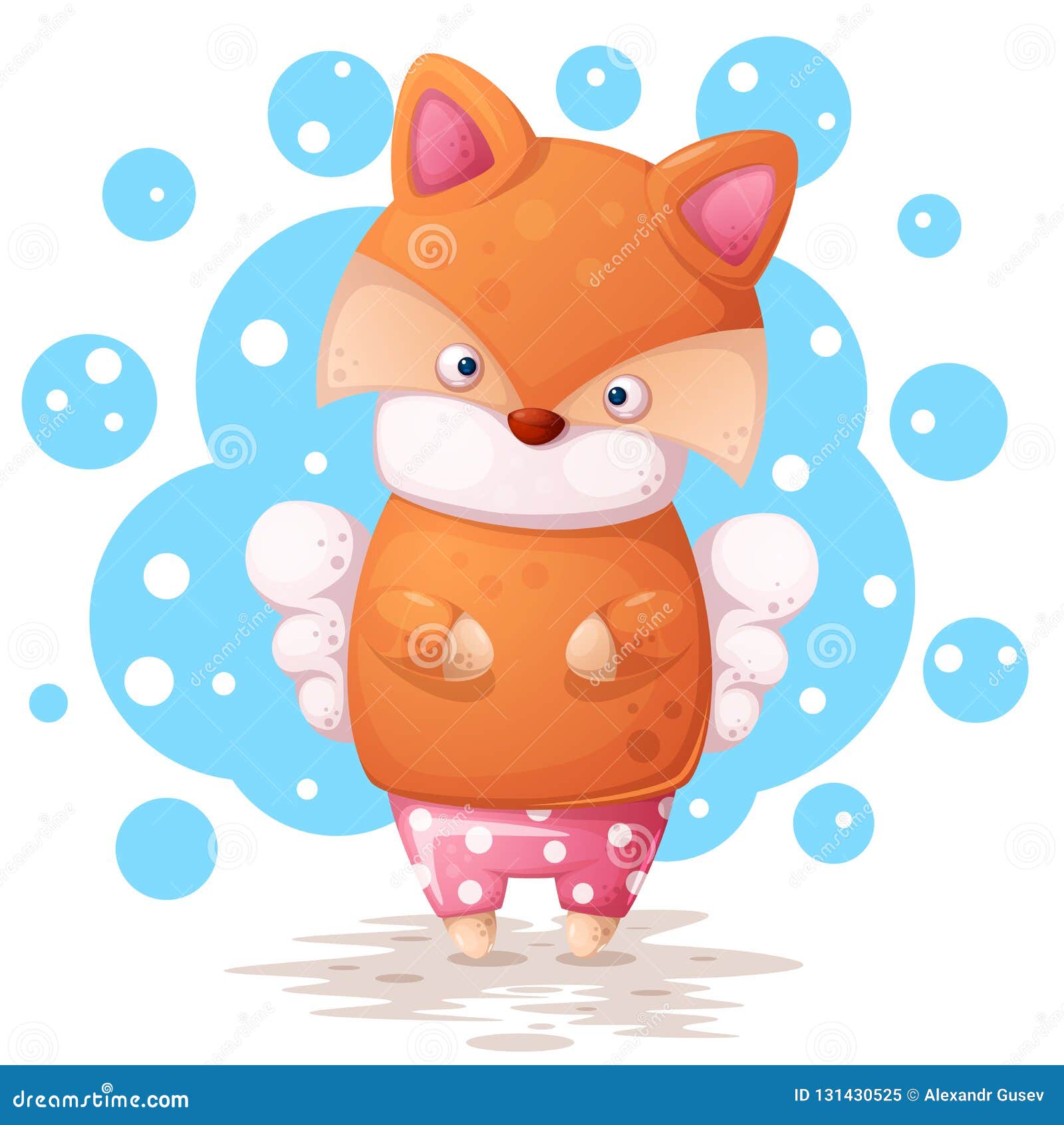 Cute Fox and Angel Wings Illutration. Stock Vector - Illustration of ...