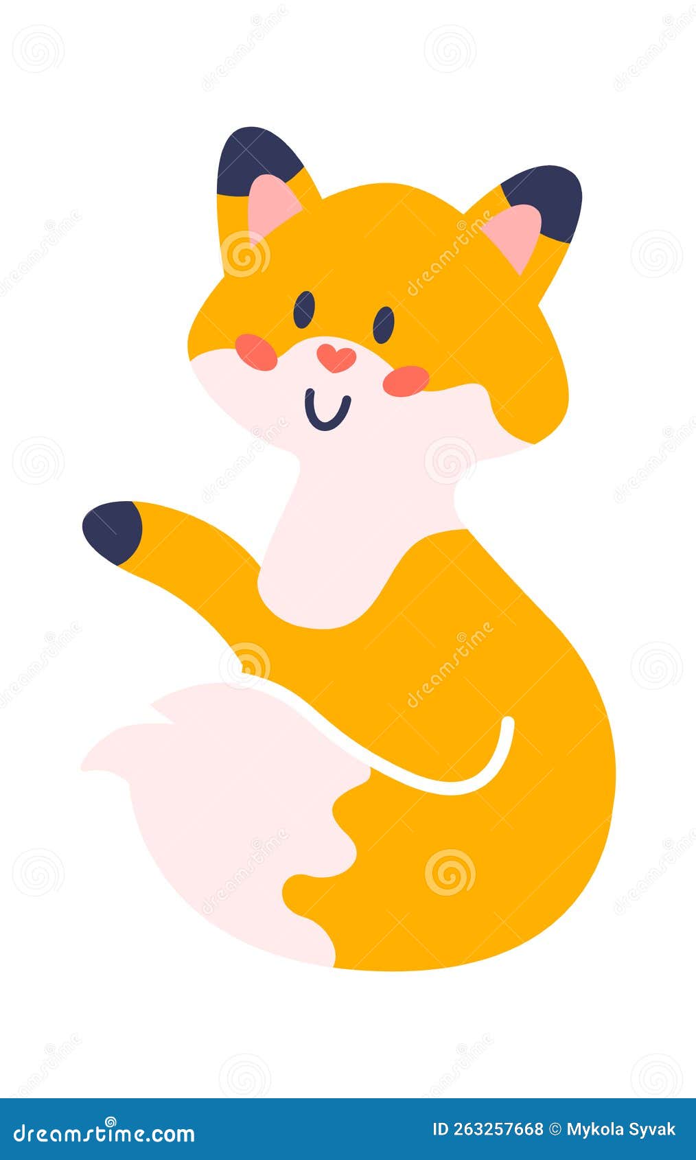 Cute Fox Animal Childish Design Stock Vector - Illustration of ...