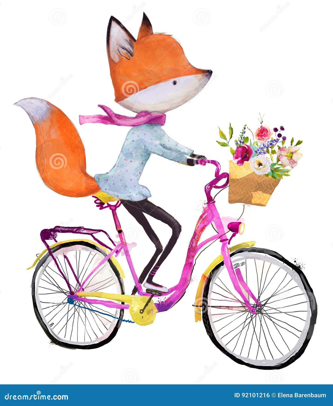 Cute Cartoon Fox Riding Bicycle Stock Illustrations – 53 Cute Cartoon ...