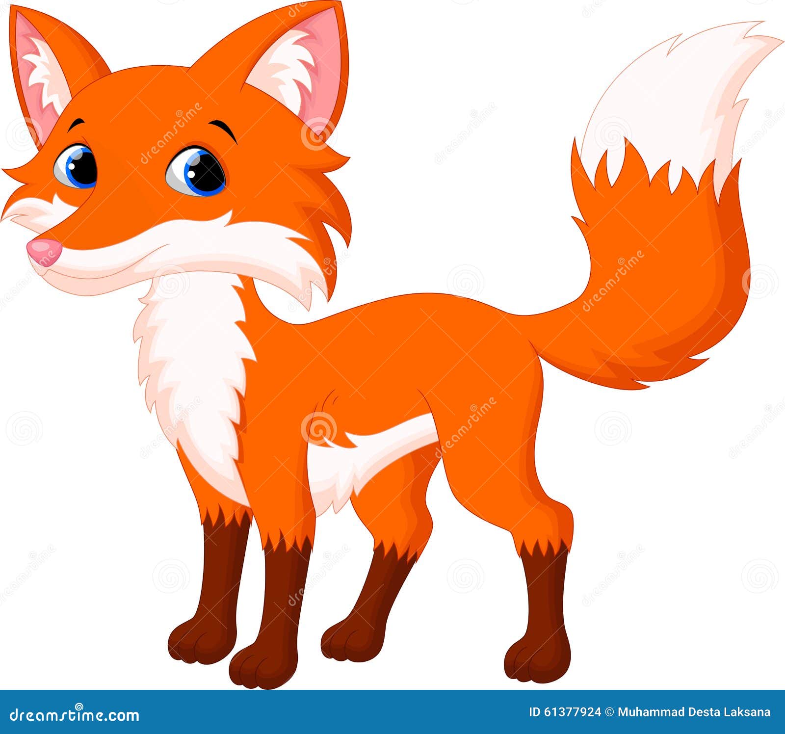 Cute fox cartoon stock illustration. Illustration of outline - 61377924