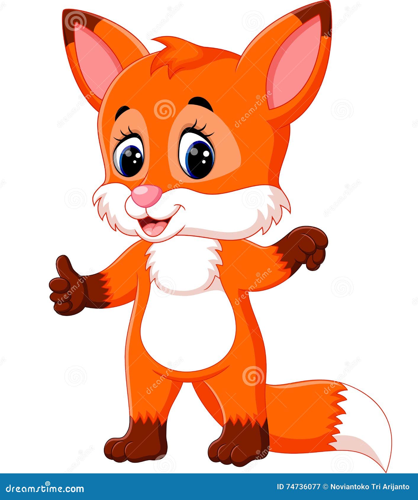 Cute fox cartoon stock vector. Illustration of character - 74736077