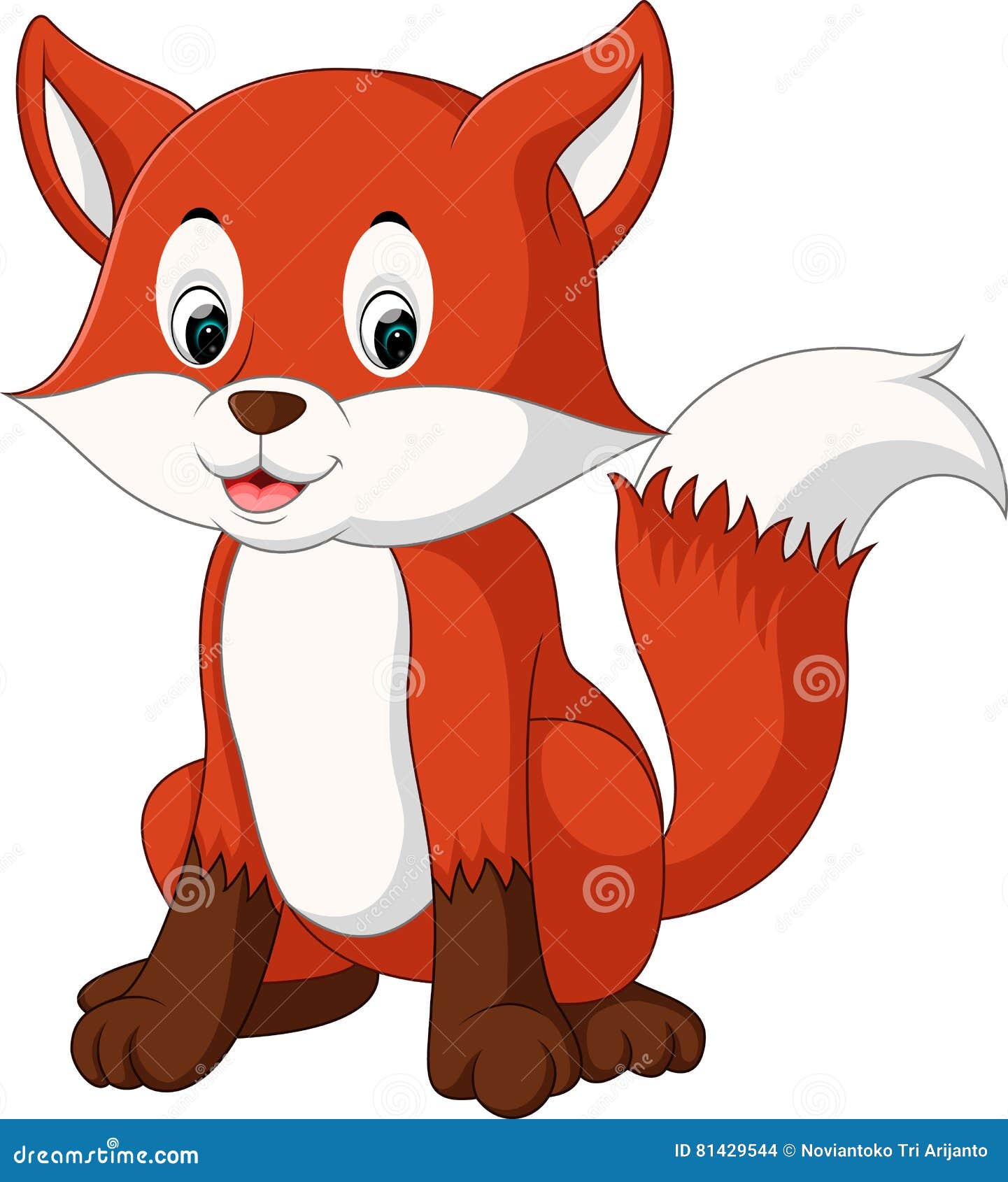 Cute fox cartoon stock vector. Illustration of furry - 81429544