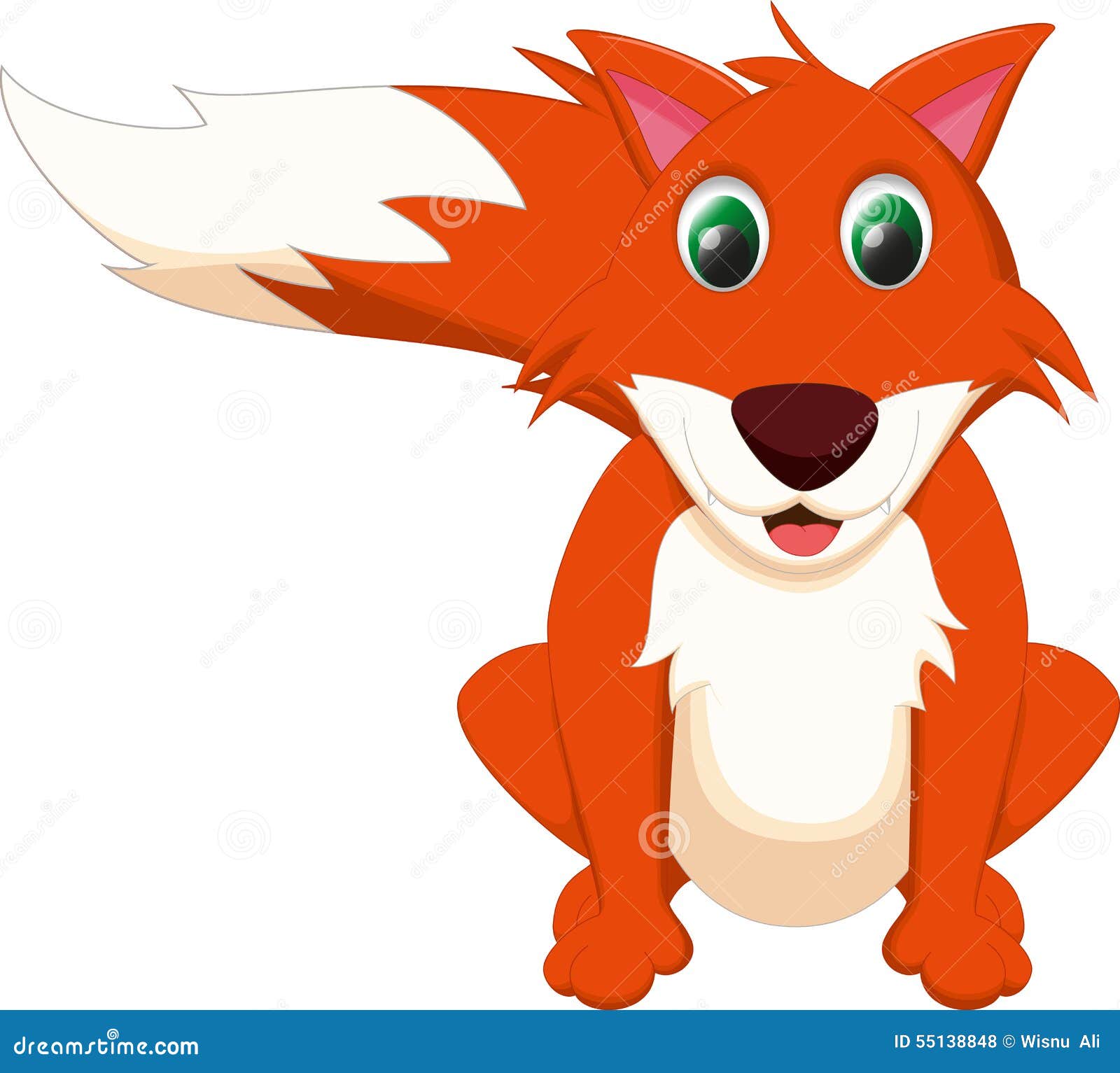 Cute fox cartoon stock vector. Illustration of fluffy - 55138848