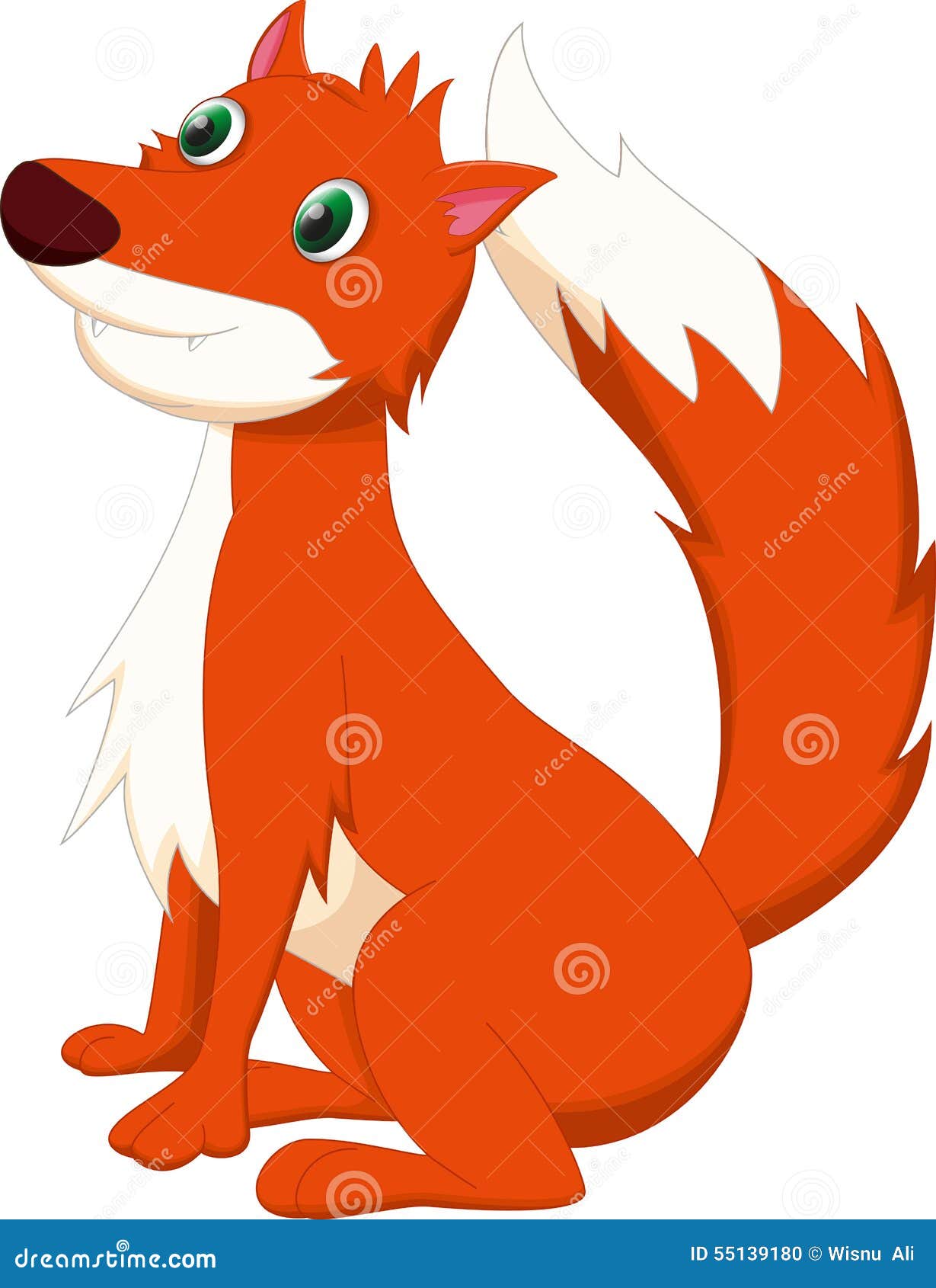 Cute fox cartoon stock vector. Illustration of white - 55139180