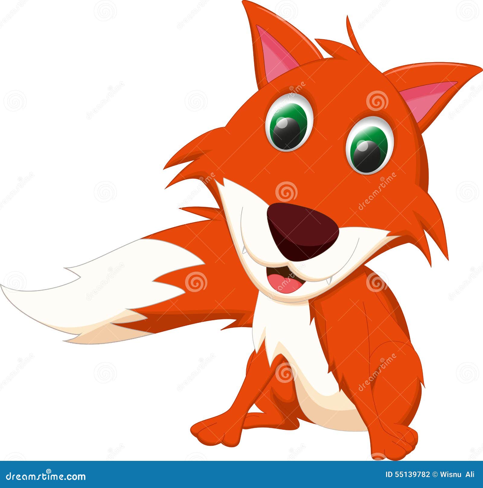 Cute fox cartoon stock vector. Illustration of tail, comic - 55139782