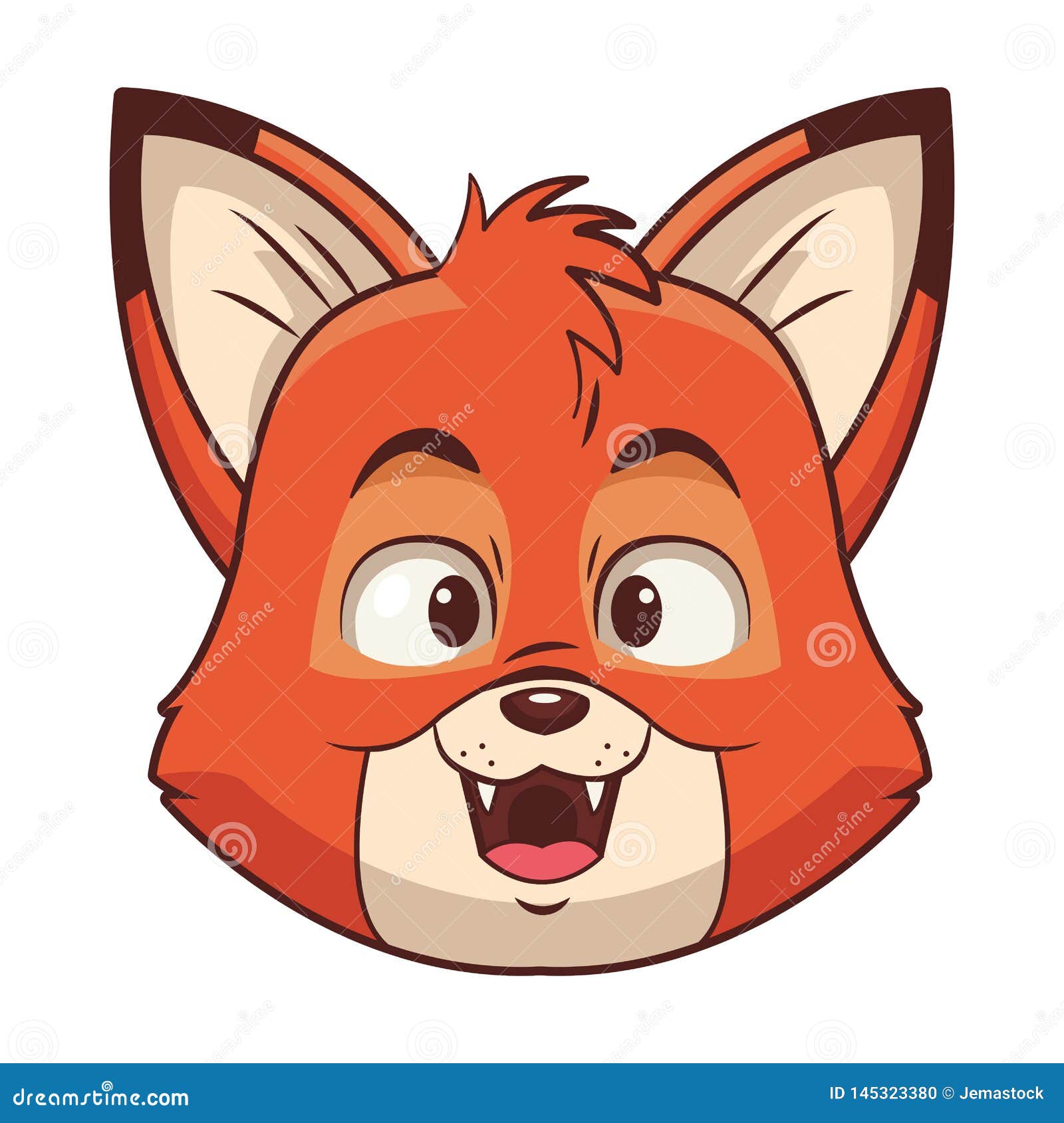Cute fox cartoon stock vector. Illustration of card - 145323380