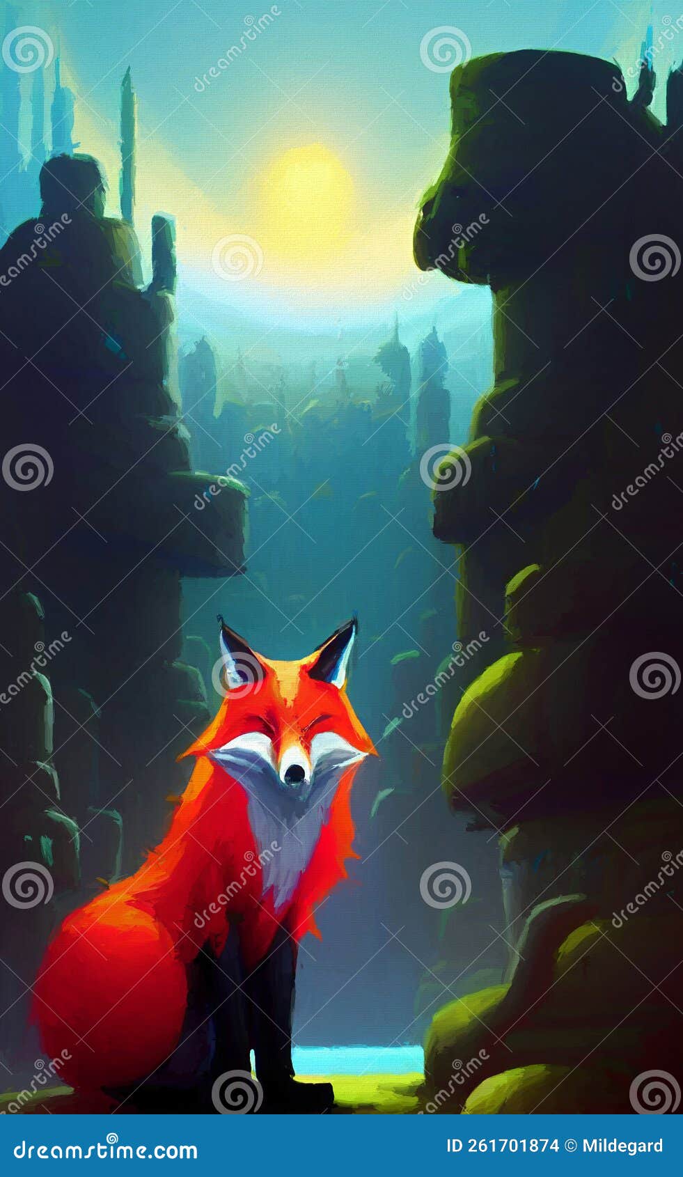 Fox In A Fantasy Setting Stock Photo | CartoonDealer.com #261701874