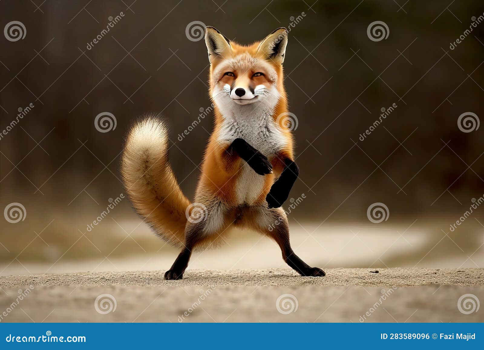 Cute Fox Dancing in the Middle of a Jungle, Road, Ground Generative AI ...