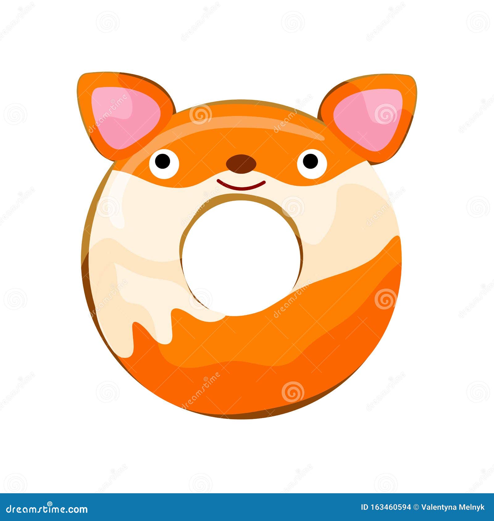 Cute Fox Donut Vector Illustration Stock Illustration - Illustration of ...