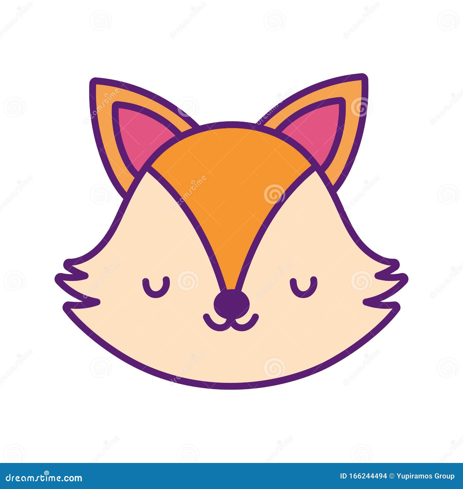 Cute Fox Face Toy Cartoon Icon Vector Illustratie - Illustration of ...