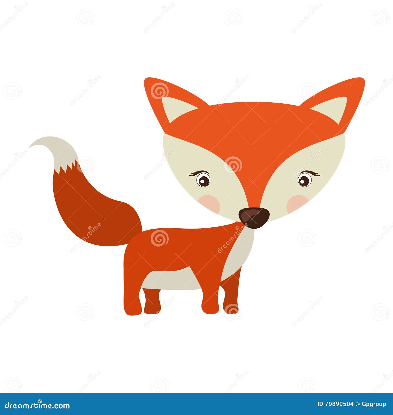 Cute fox icon stock vector. Illustration of sign, mammal - 79899504