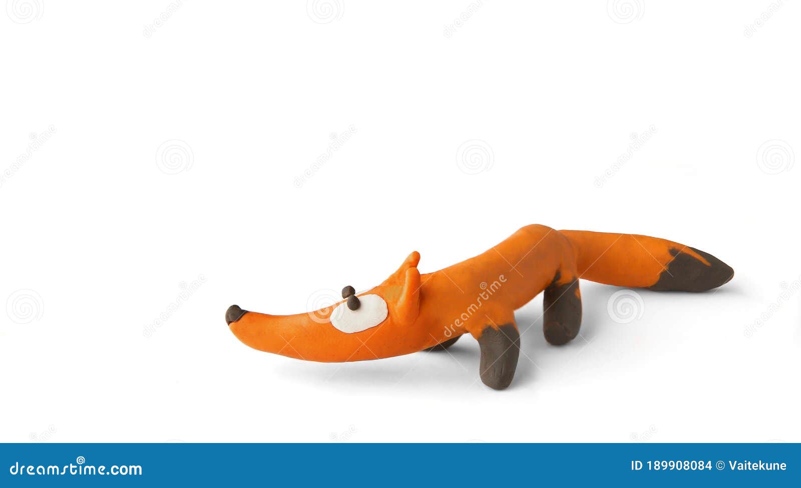 Cute Fox Made of Plasticine Isolated on White Background. Stock Photo ...