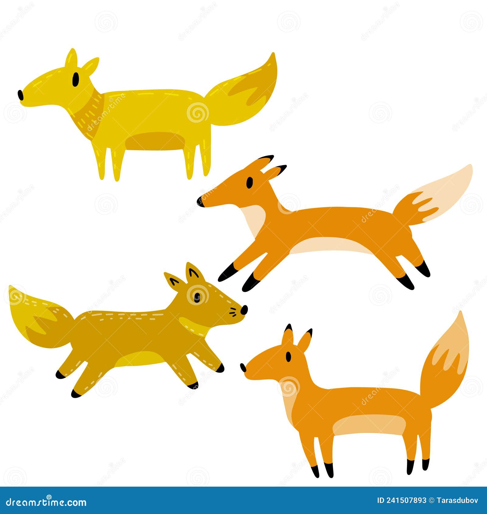 Cute Fox in Modern Simple Flat Style. Isolated Vector Illustration ...