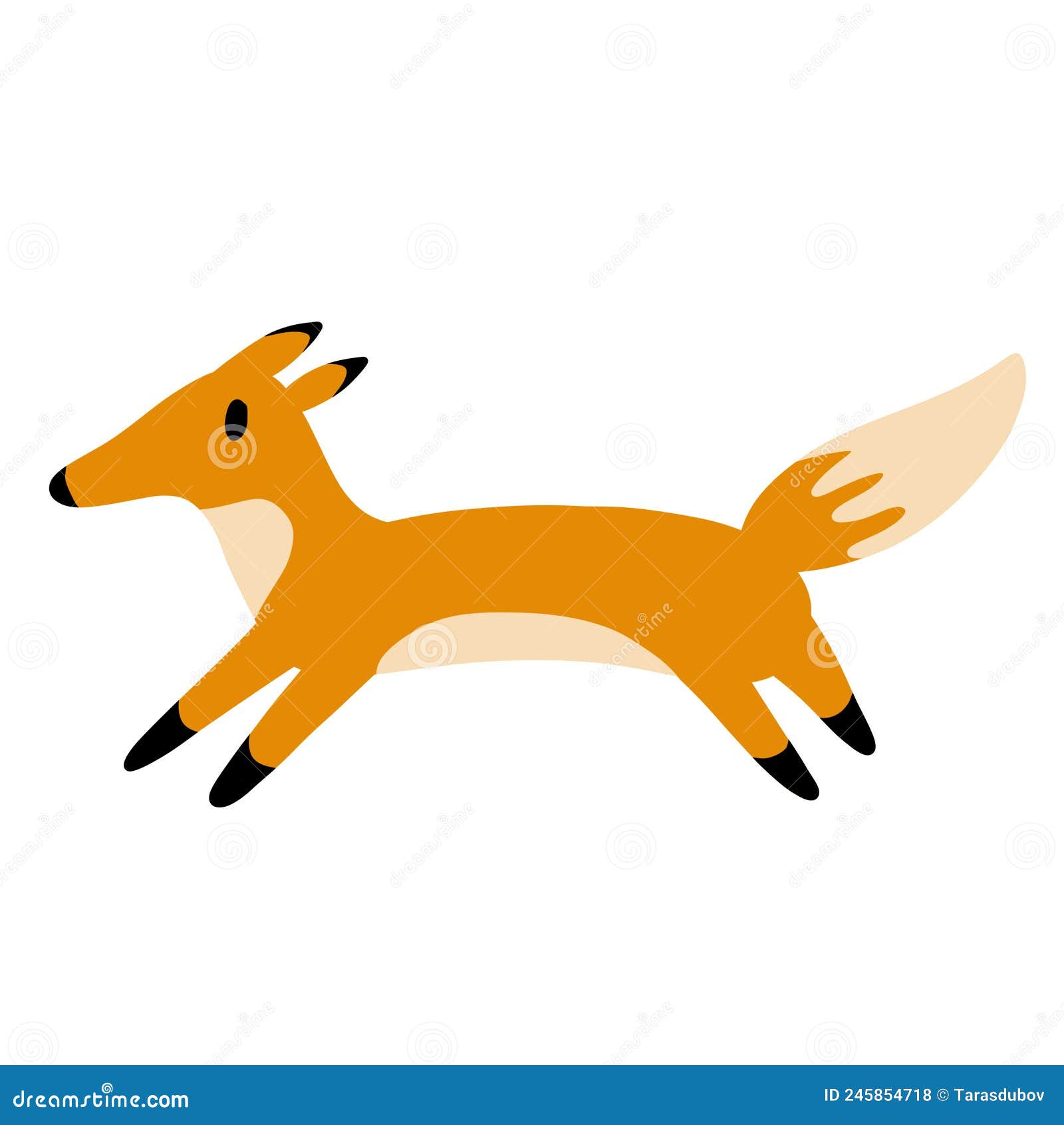 Cute Fox in Modern Simple Flat Style. Isolated Vector Illustration ...
