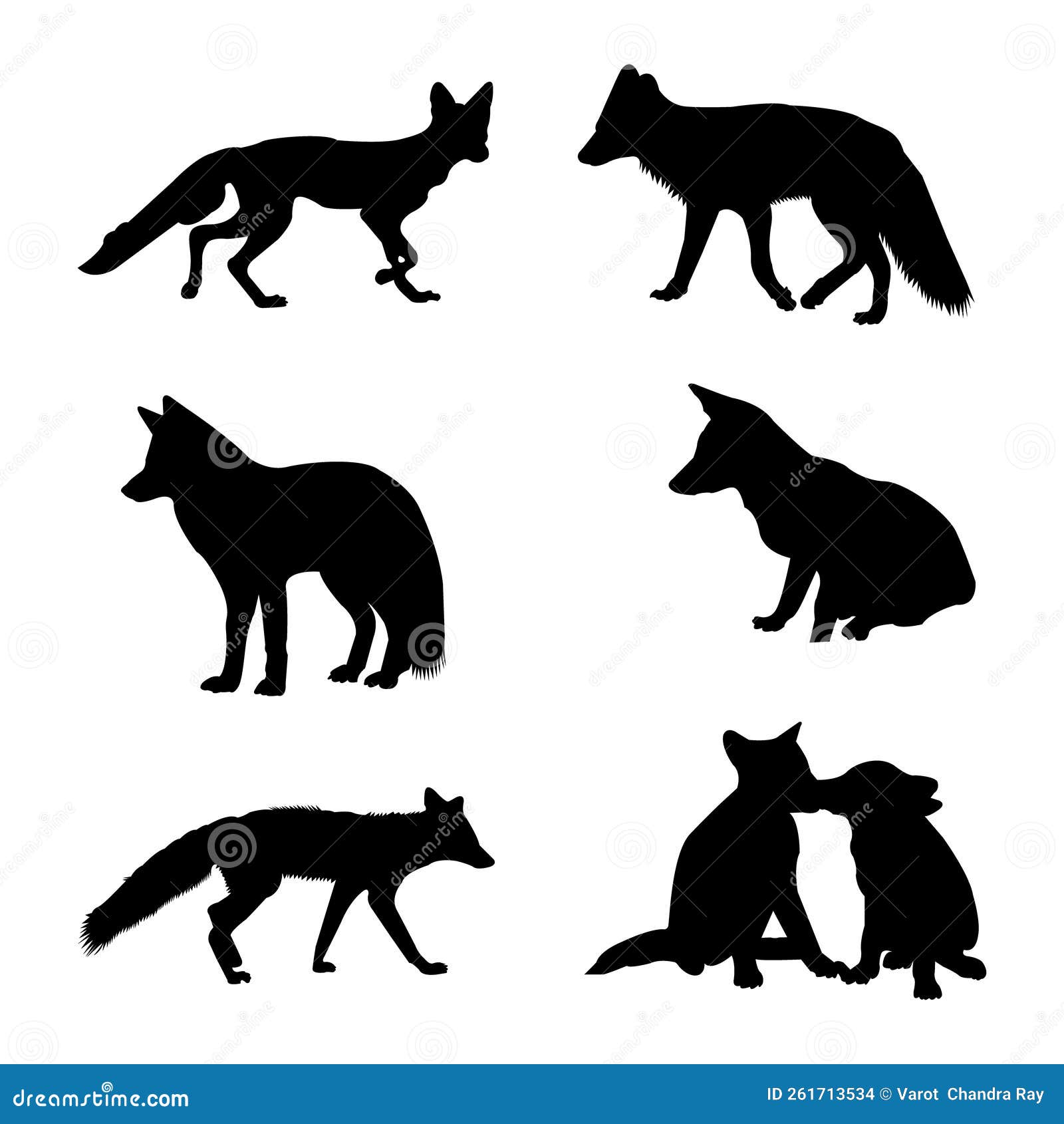 Cute Fox Silhouette Vector Art Design. Stock Vector - Illustration of ...