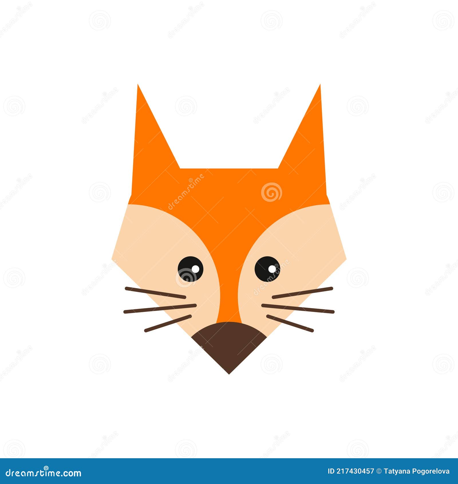 Cute Fox. Vector Illustration in Simple Style, Icon Isolated on White ...