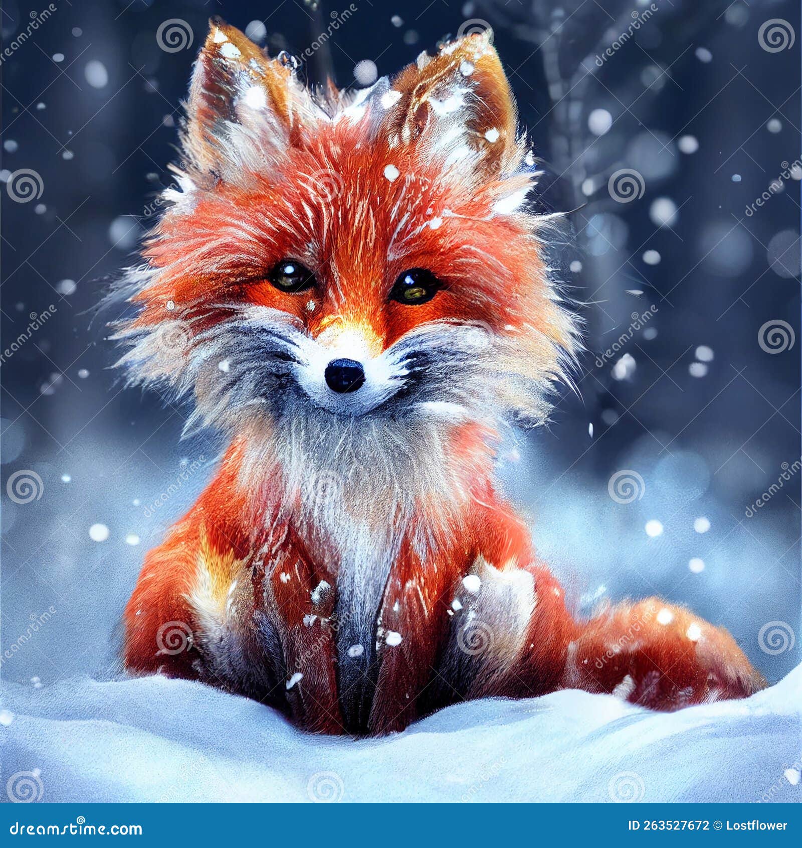 Cute Fox, in Winter, Wrapped in a Blanket with a Book. Stock ...