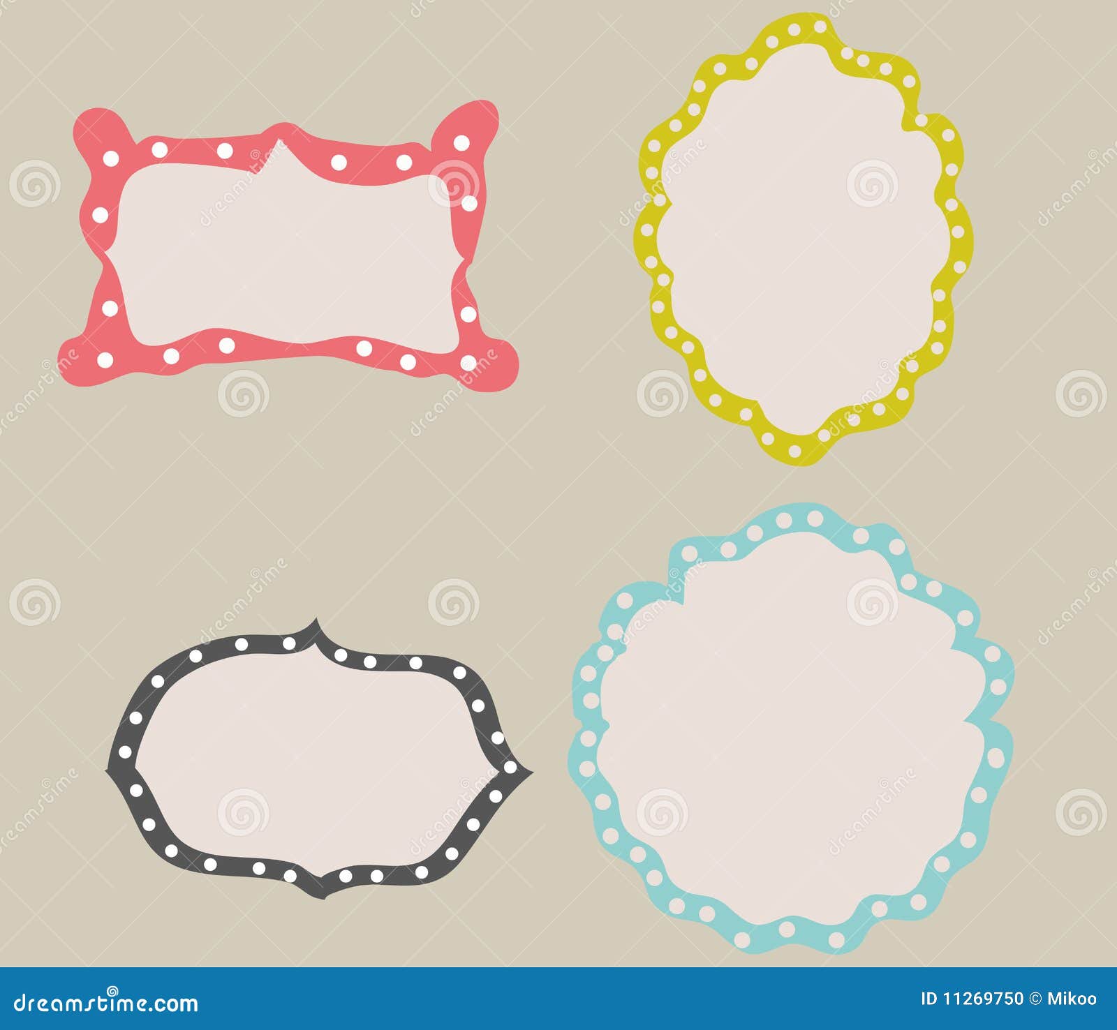 Cute Frame In Cartoon Style. Design For The Packaging. Design Elements ...